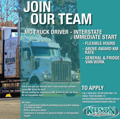 Kitson Freighters Archives | Driver Jobs Australia